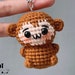 Crochet Monkey With Banana Keychain, Amigurumi Monkey, Crochet Baby ...