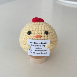 Handmade Chick Emotional Support Gifts, Crochet Chicken Positive ...