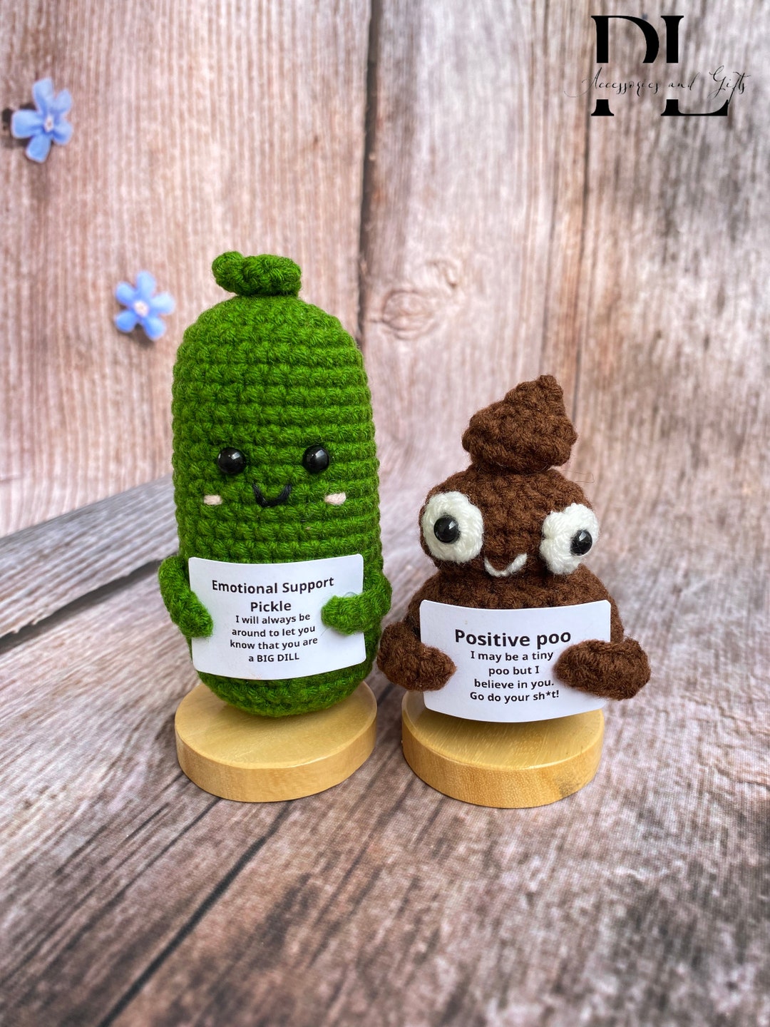 Funny Emotional Support, Handmade Crochet Positive Pickle Positive Poo ...