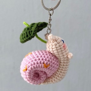 Handmade Baby Snail Crochet Keychain, Mini Snail Crochet Plush Plushie ...