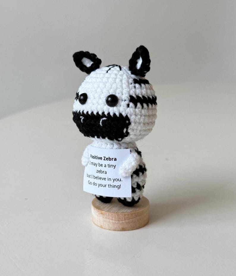 Crochet Zebra Positive With Desk Decorations, Support Inspirational ...