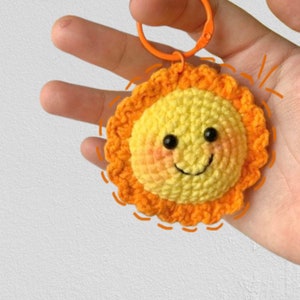 Crochet Sun and Moon Keychain, Sun and Moon Amigurumi, Mini Moon Sun ...