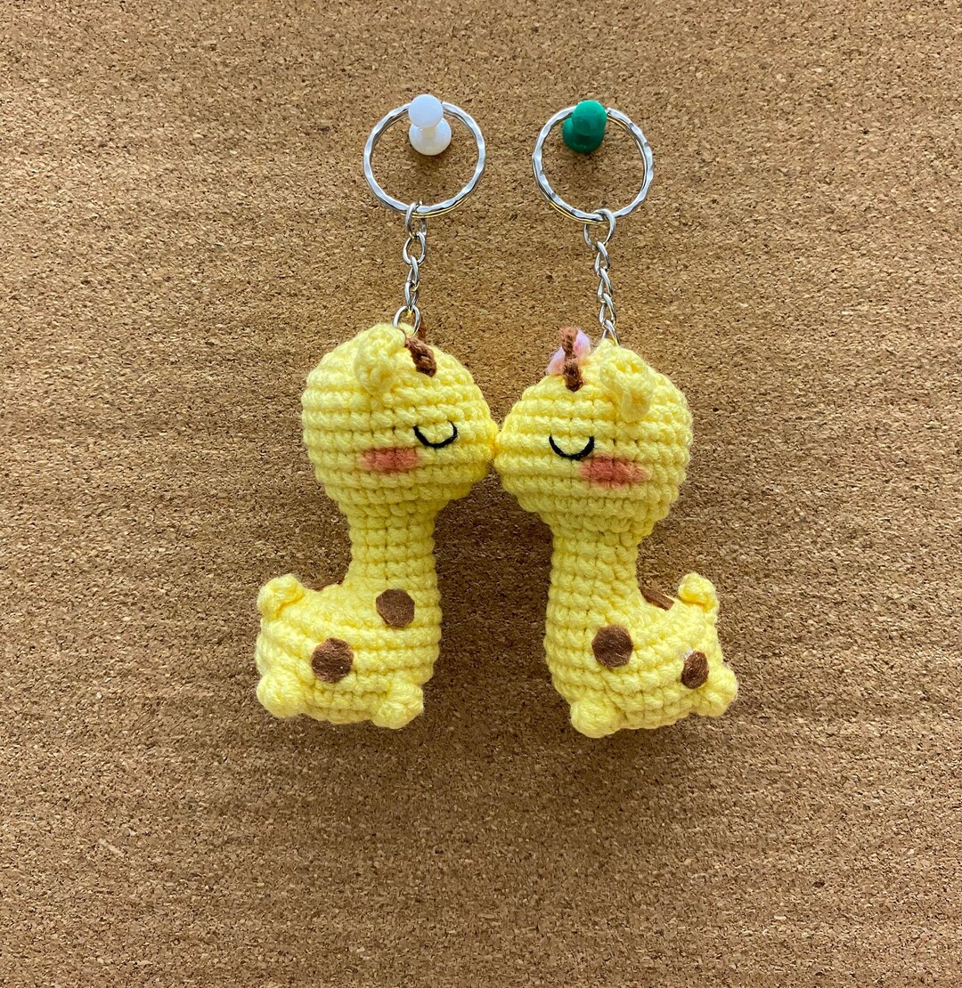 Handmade Baby Giraffe Crochet Keychain, Amigurumi Giraffe, Crochet Cute ...