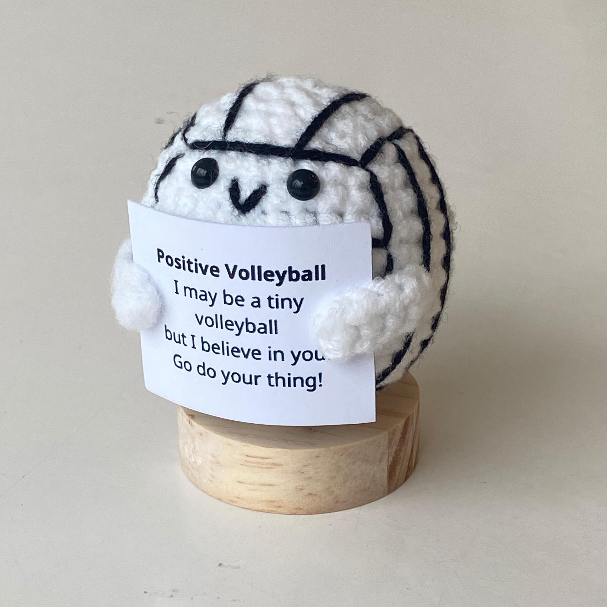 Funny Positive Volleyball, Knitted Volleyball Toy With Positive Card ...