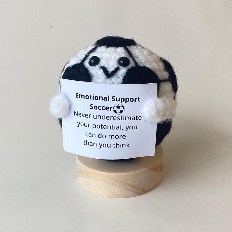 Funny Positive Soccer, Knitted Soccer Toy With Positive Card, Cute Ball ...