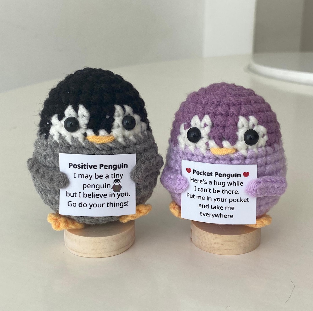 Crochet Penguin Support Inspirational, Positive Penguin, Crochet Animal ...
