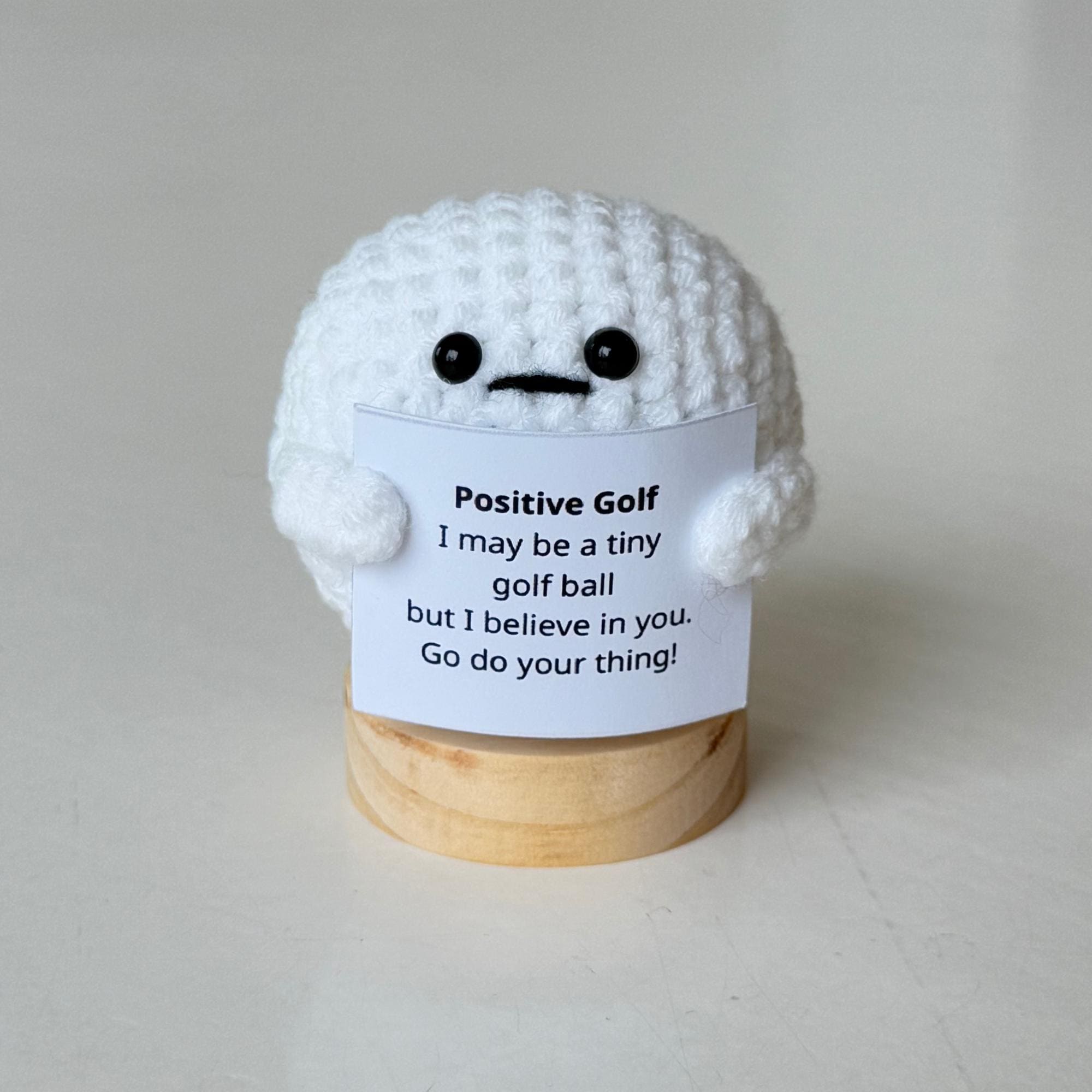 Funny Positive Golf Ball, Knitted Golf Ball Toy With Positive Card ...