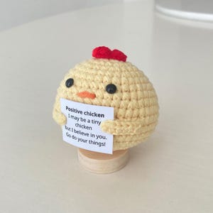 Handmade Chick Emotional Support Gifts, Crochet Chicken Positive ...
