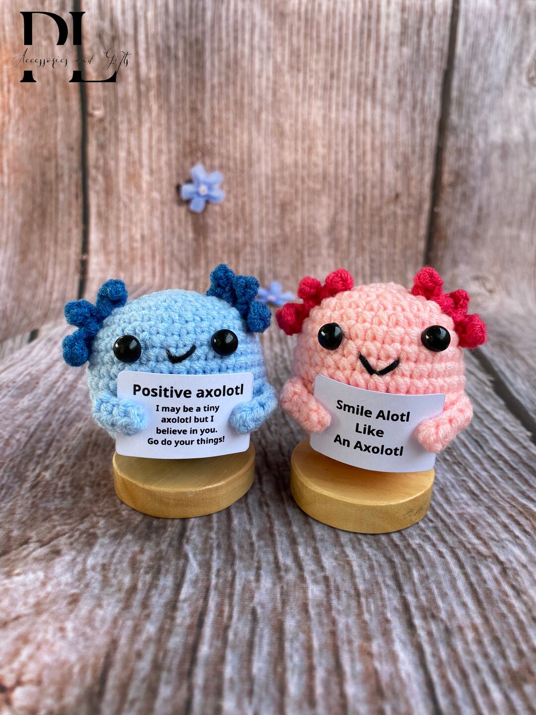 Funny Positive Axolotl, Knitted Baby Axolotl Toy With Positive Card ...