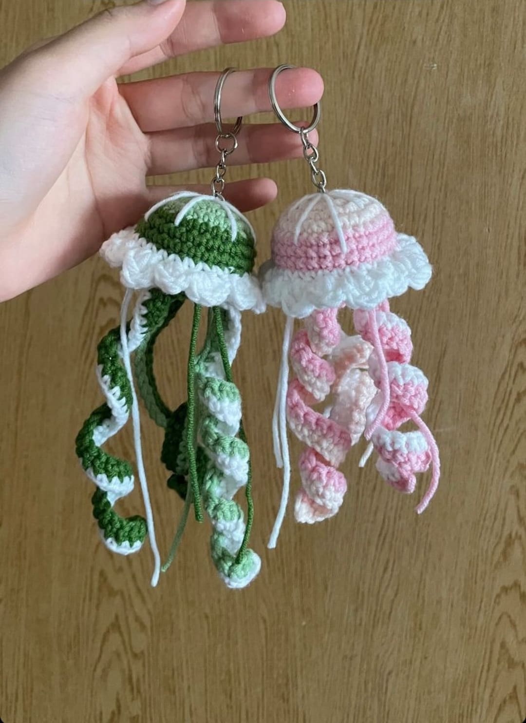 Handmade Jellyfish Crochet Keychain, Amigurumi Jellyfish, Cute ...