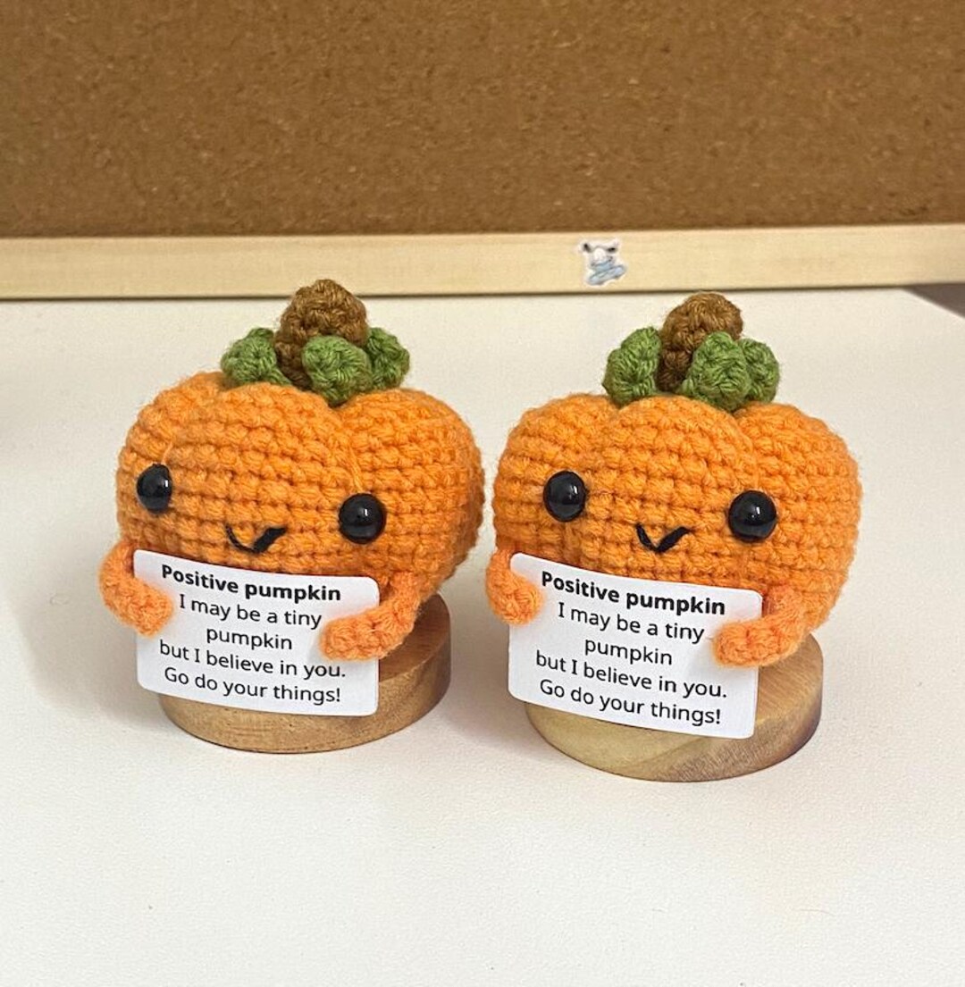 Crochet Emotional Support Pumpkin, Positive Pumpkin, Emotional Support ...