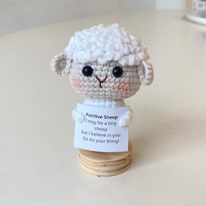 Funny Crochet Sheep Positive With Desk Decoration, Emotional Support ...