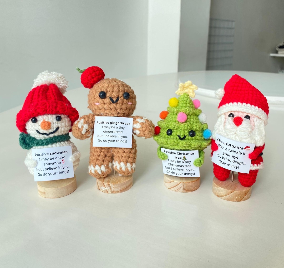 Crochet Christmas Tree Santa Snowman Gingerbread Emotional Support ...