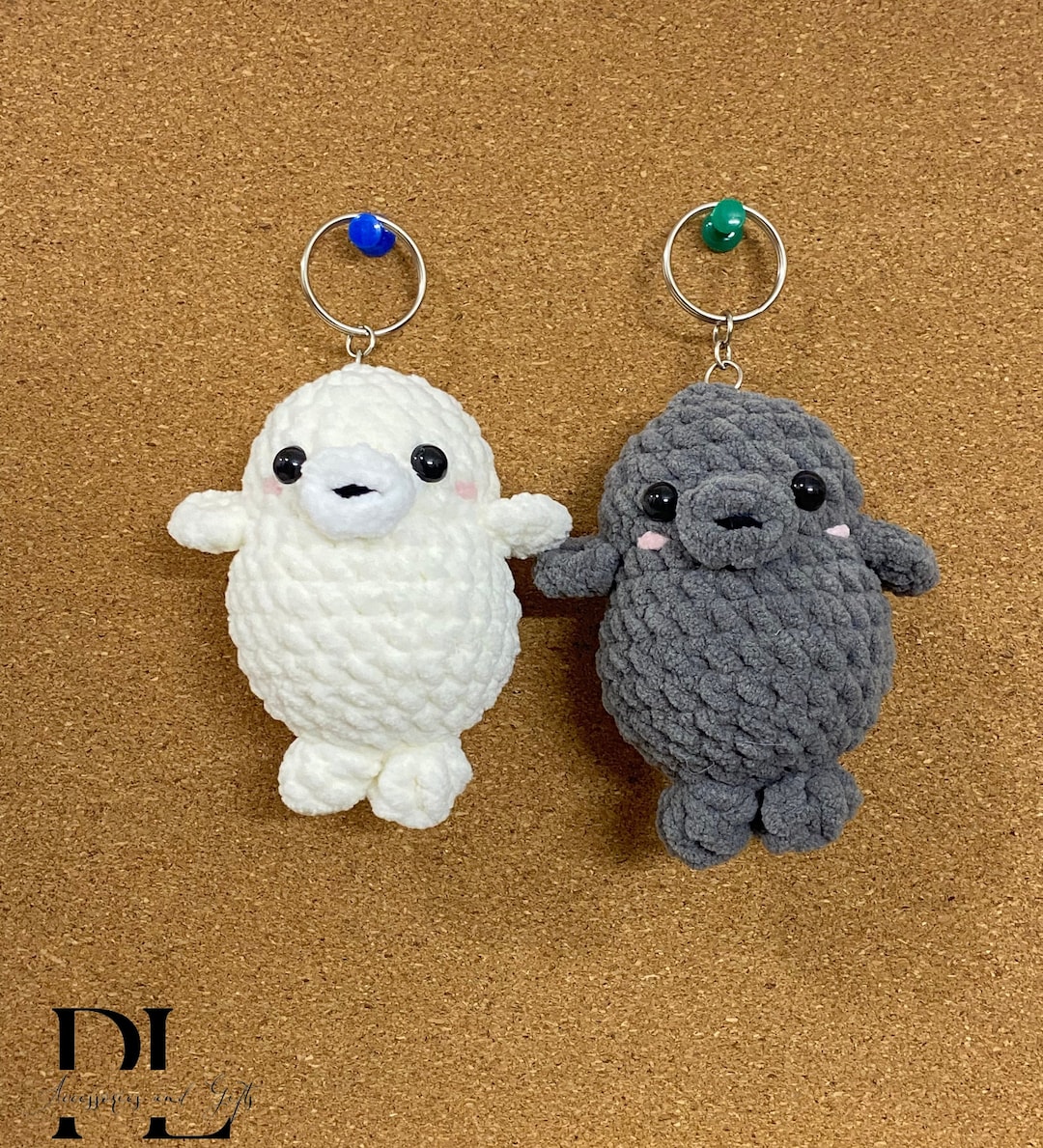 Crochet Seal Keychain, Kawaii Seal Amigurumi, Chubby Seal Plushie, Sea ...