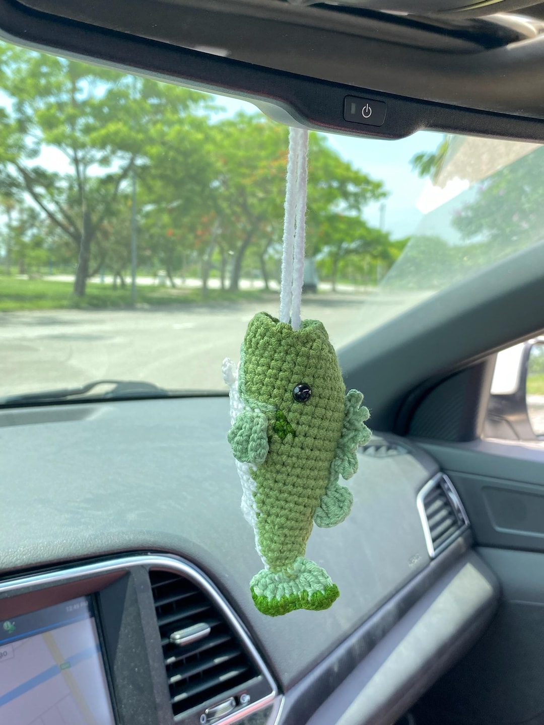 Crochet Bass Fishing Car Mirror Hanging Accessories, Mini Largemouth ...