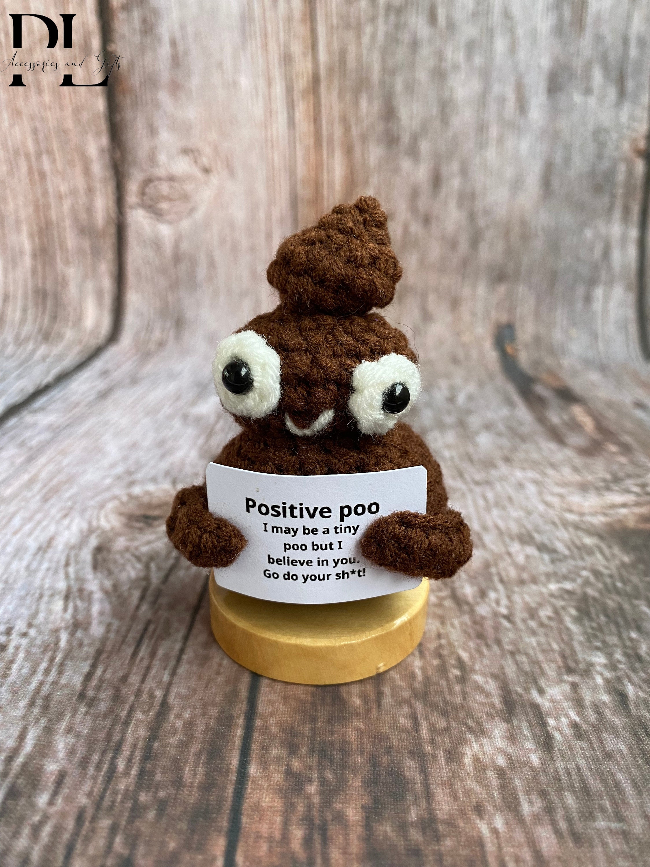 Positive Poo Crochet Poo Stuffed Crafts Amigurumi Poo Plush Emotional Support Poo for Birthday ...