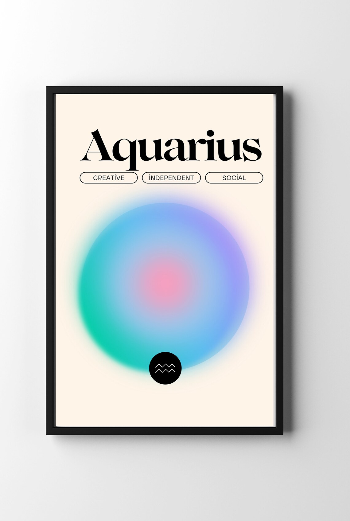 Aquarius Zodiac Sign Aura Gradient Poster, Art Printable Poster, Astrology Art, Digital Download ...