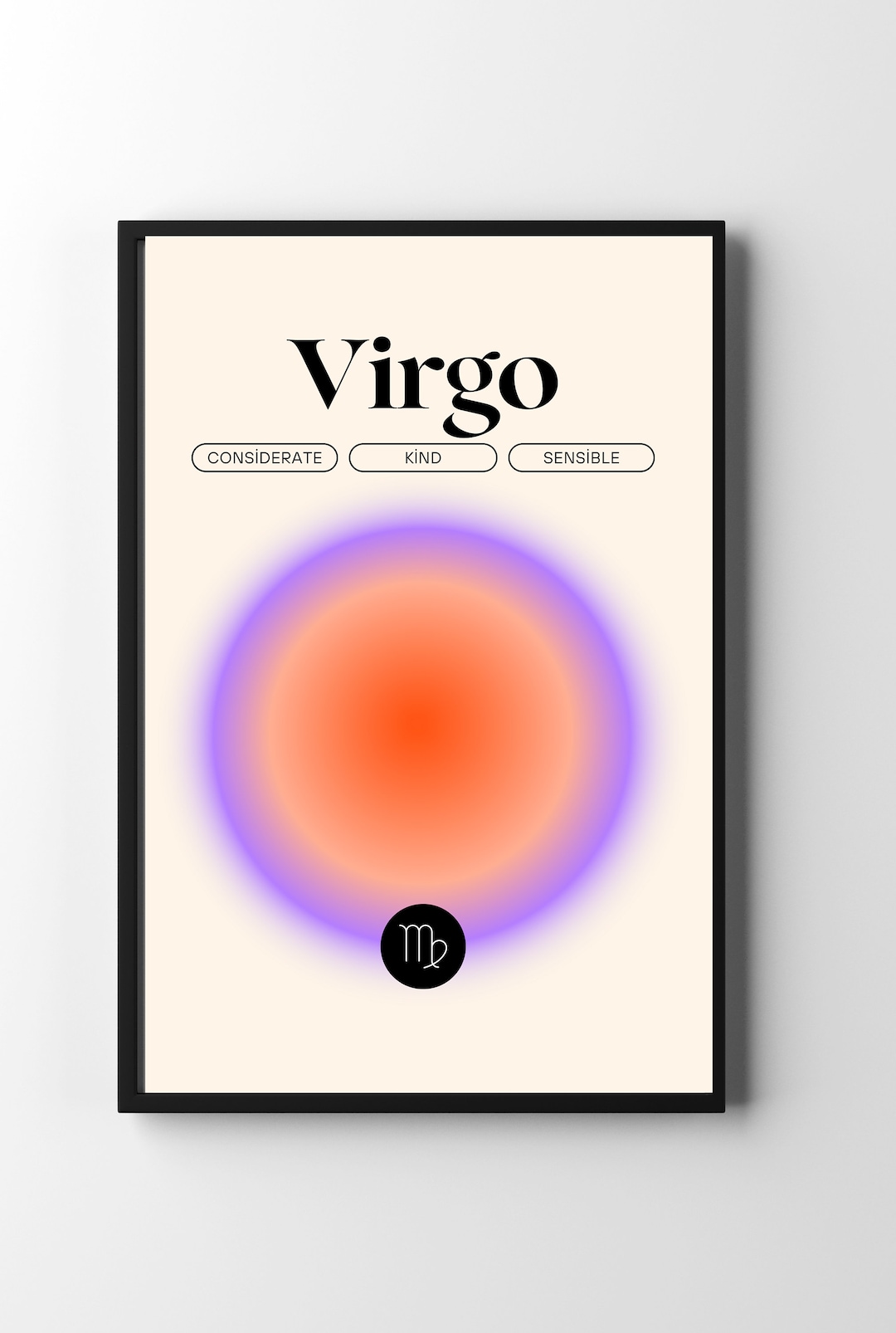 Virgo Zodiac Sign Aura Gradient Poster, Art Printable Poster, Astrology ...