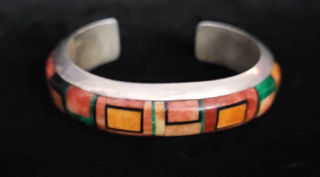 Alvin Yellowhorse Gorgeous Inlay Bracelet - Etsy