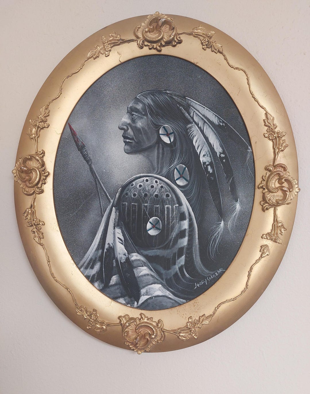 Jerry Salazar Early Black and White Painting - Etsy