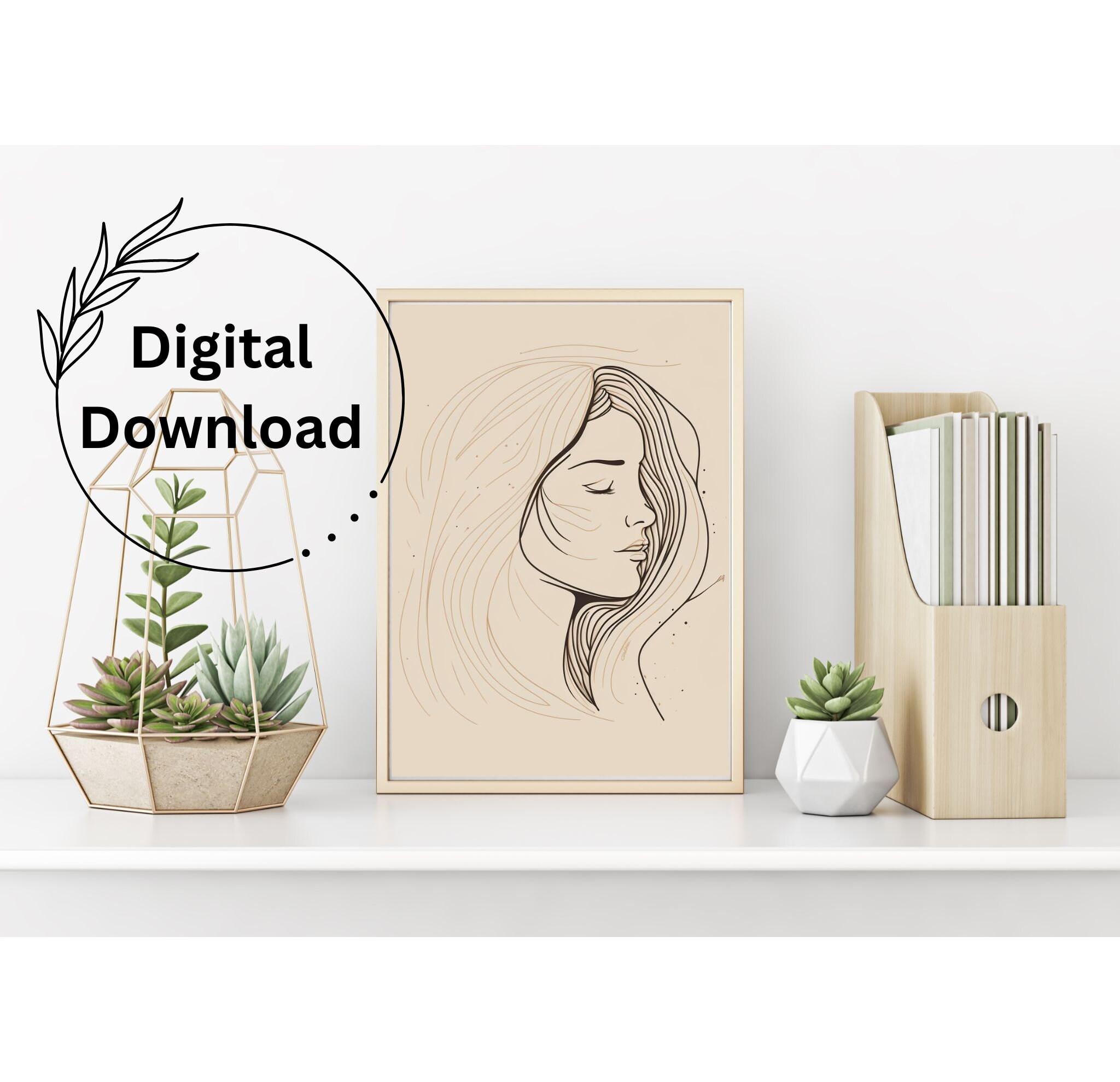 Woman Line Art, Woman Line Art Poster, Woman Line Drawing Wall Art for ...