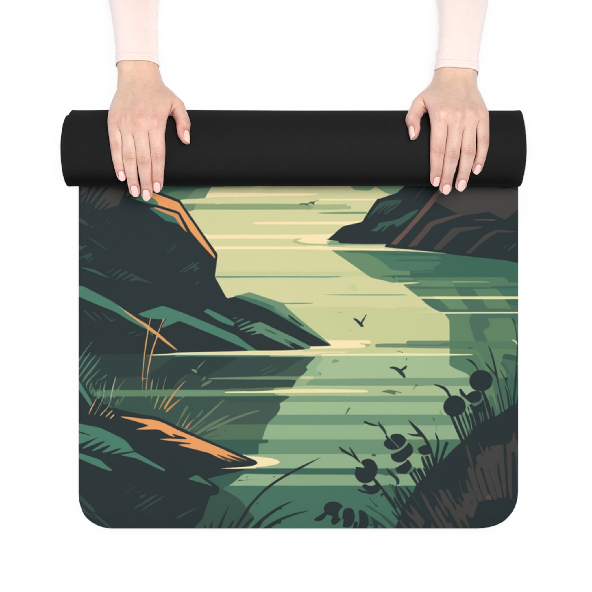 2X6 Ft Rubber Yoga Mat Eco-friendly Non-slip Exercise Mat Yoga, Pilates ...