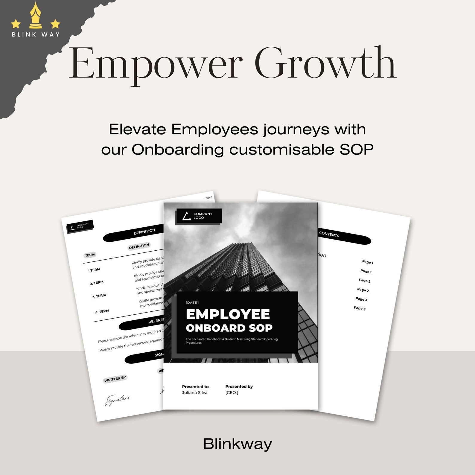 Standard Operating Procedure Template Employee Onboarding SOP Human ...