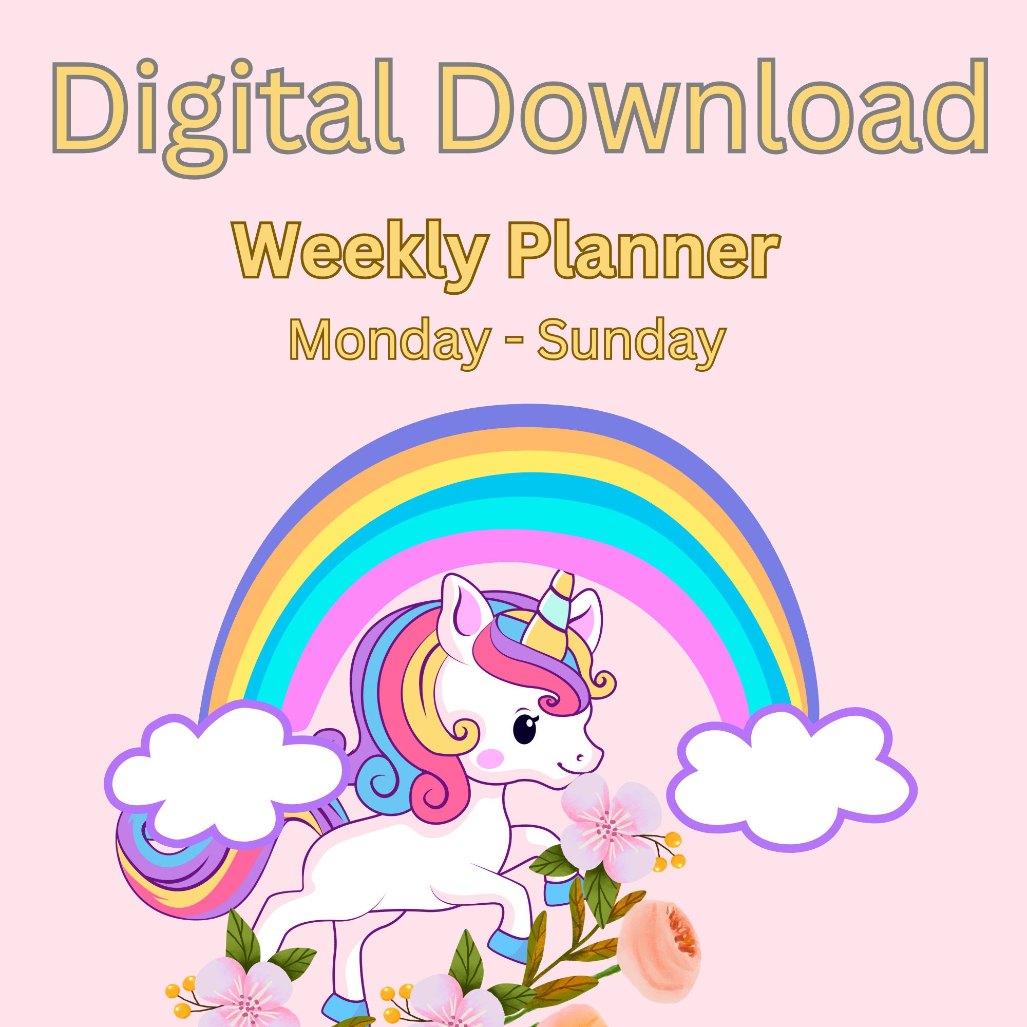 UNICORN Adorable Cute Weekly Schedule Notes Printable, Homeschool ...