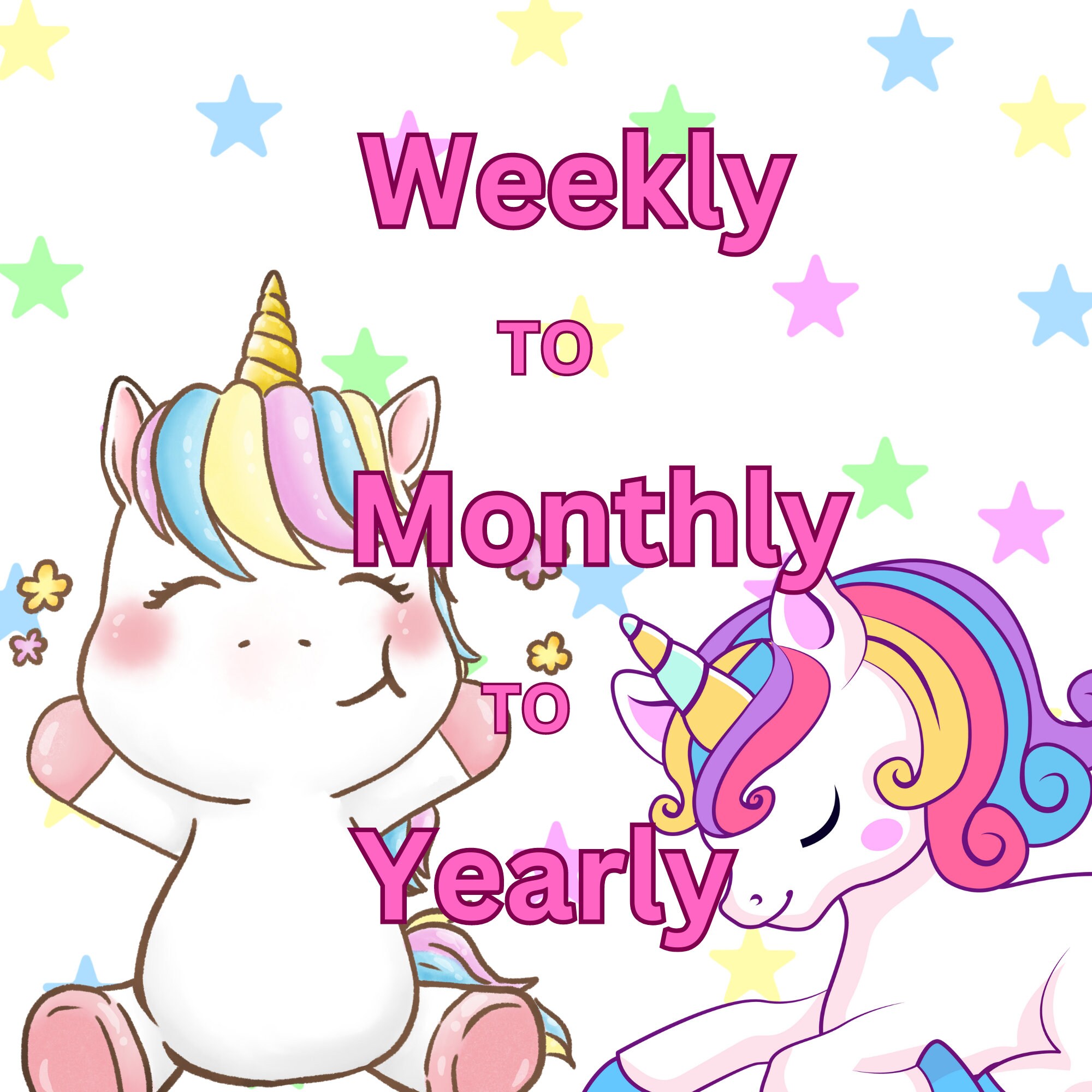 UNICORN Adorable Cute Weekly Schedule Notes Printable, Homeschool ...