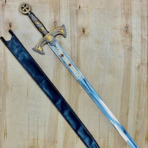 Custom Handmade Templar Knights Sacred Holy Longsword Ornate Full ...