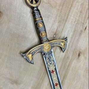 Custom Handmade Templar Knights Sacred Holy Longsword Ornate Full ...