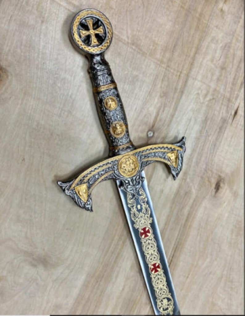 Custom Handmade Templar Knights Sacred Holy Longsword Ornate - Etsy UK
