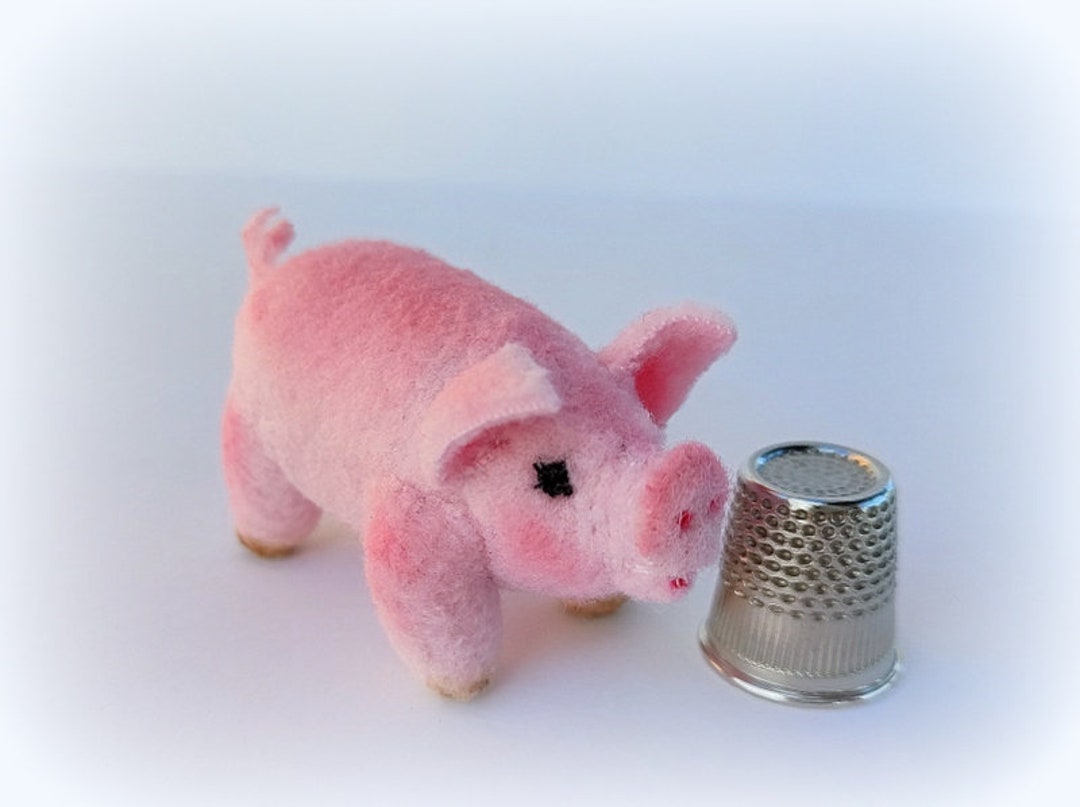 Miniature Waldorf Pig Piglet Tiny Dollhouse Figurine Country Farm ...