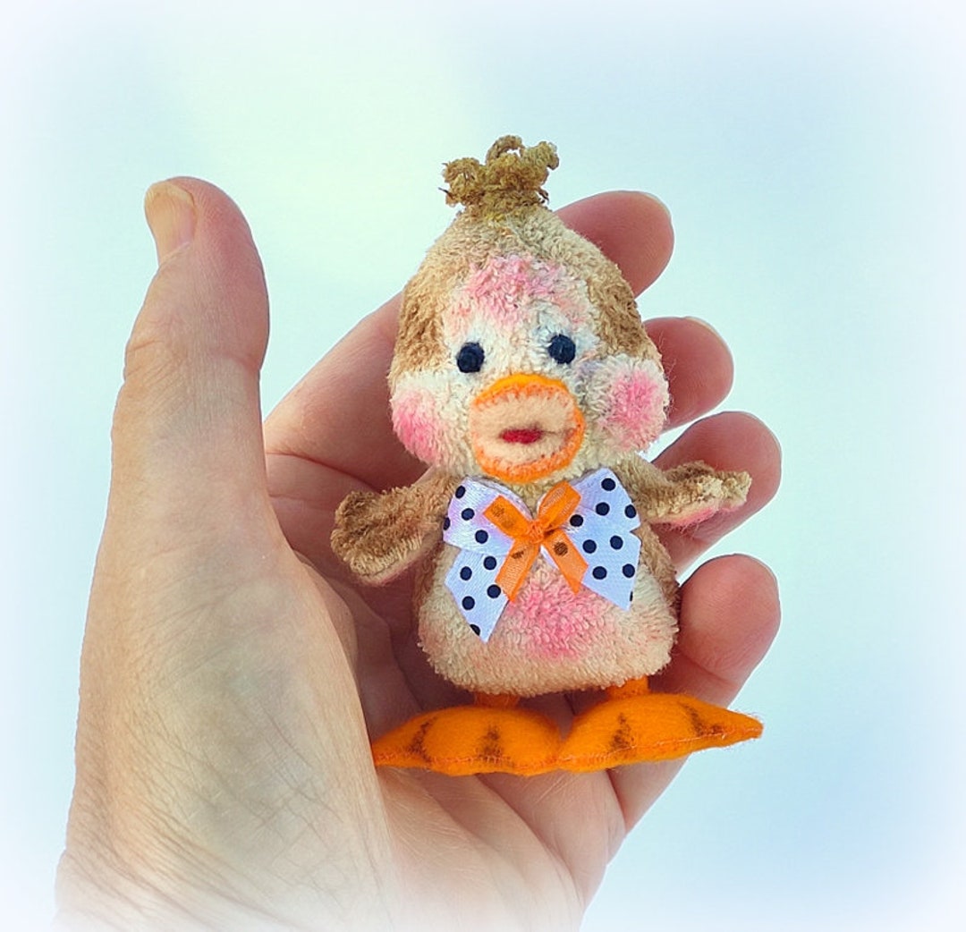 Handmade Miniature 3.5'' Duckling Waldorf Doll Pet - Blythe Doll ...