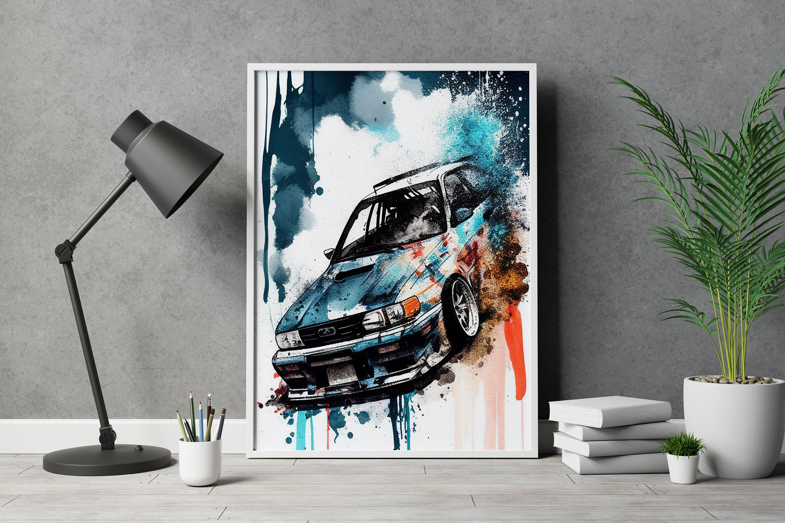 DIGITAL Print | JDM Car Watercolor | Car Enthusiast | Japanese Drifting ...