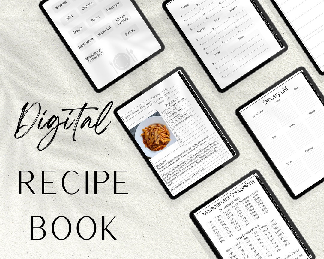 Digital Recipe Book Goodnotes Notability Digital (Download Now) - Etsy