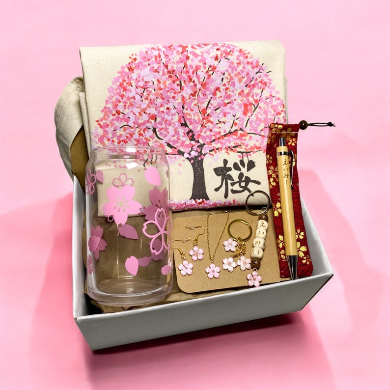 Japanese Gift Box Cherry Blossom Japanese Keychain Name in Japanese ...
