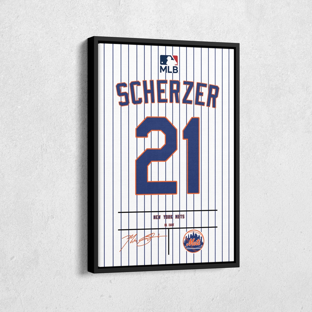 Max Scherzer Jersey Art New York Mets MLB Wall Art Home Decor Hand Made ...