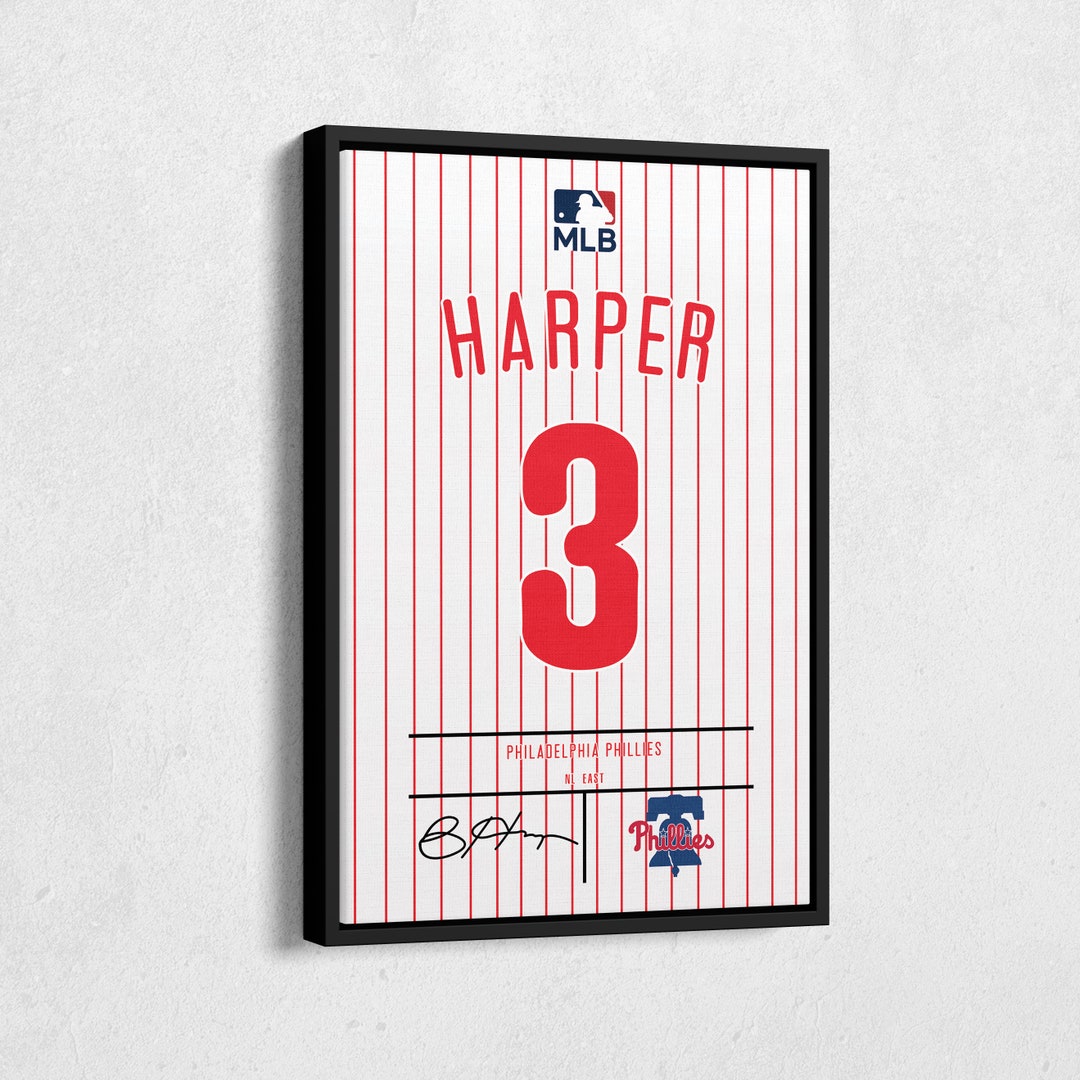 Bryce Harper Jersey Art Philadelphia Phillies MLB Wall Art Home Decor ...