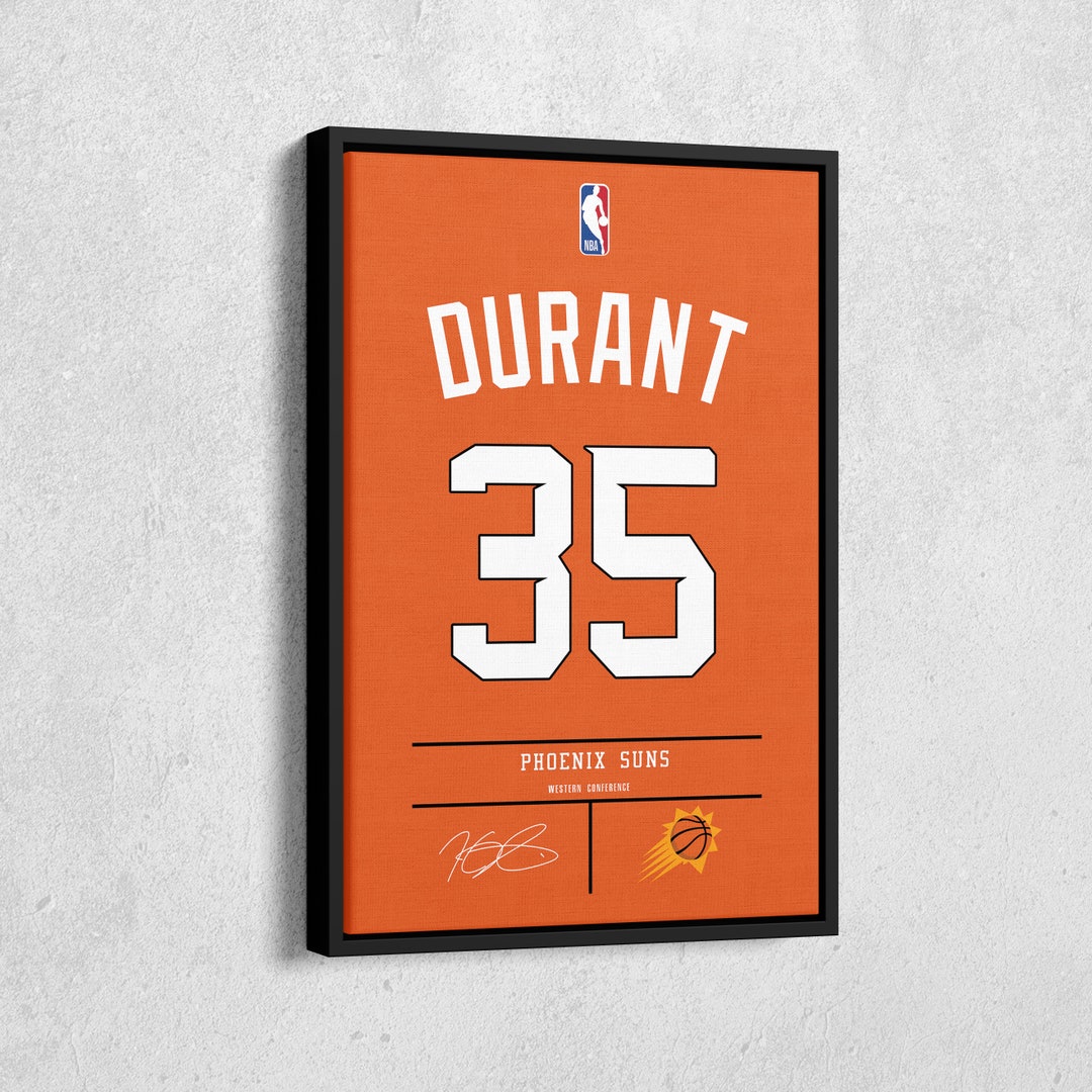 Kevin Durant Jersey Art Phoenix Suns NBA Wall Art Home Decor Hand Made ...