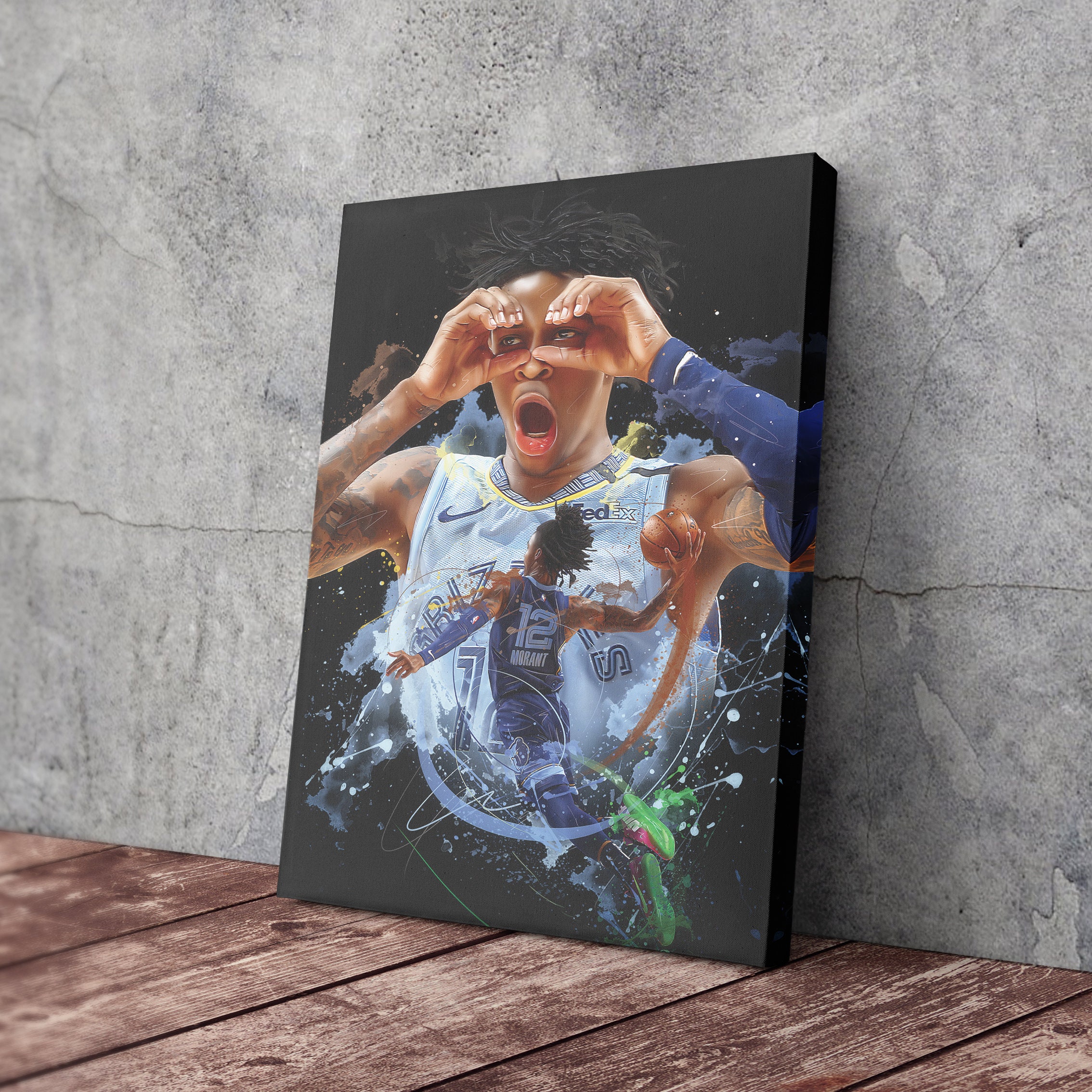 Ja Morant Poster Memphis Grizzlies NBA Artwork Framed Wall Art - Etsy
