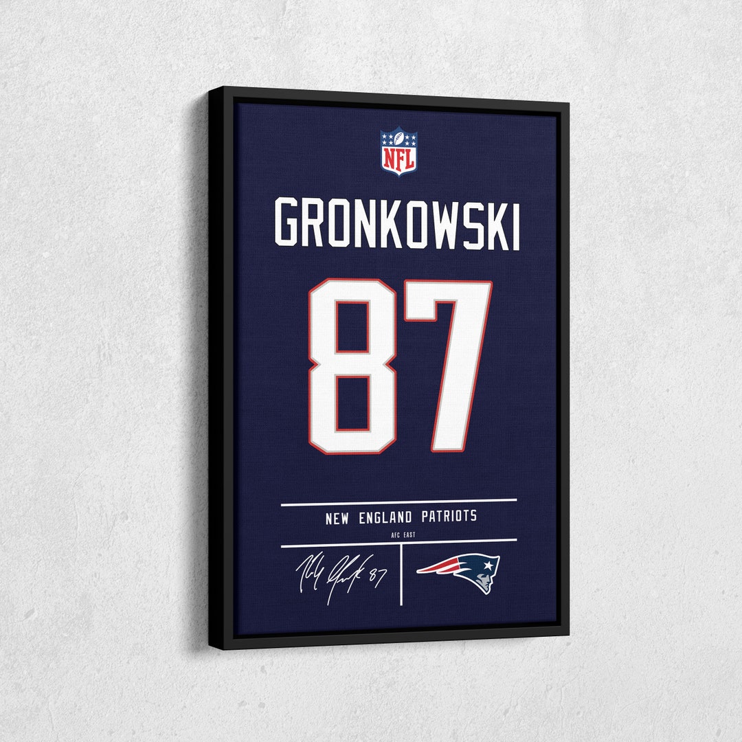 Rob Gronkowski Jersey Art New England Patriots NFL Wall Art Home Decor ...
