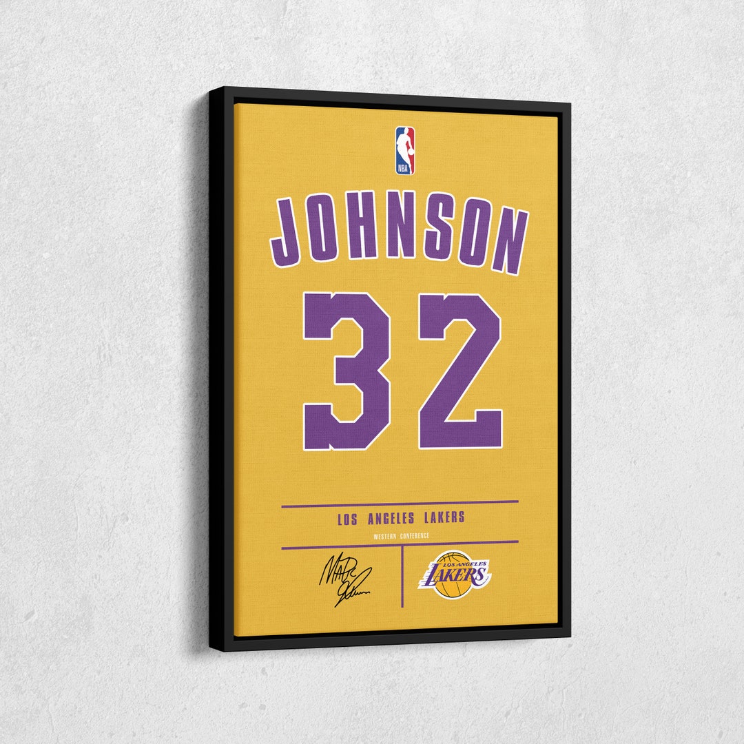 Magic Johnson Jersey Art Los Angeles Lakers NBA Wall Art Home - Etsy