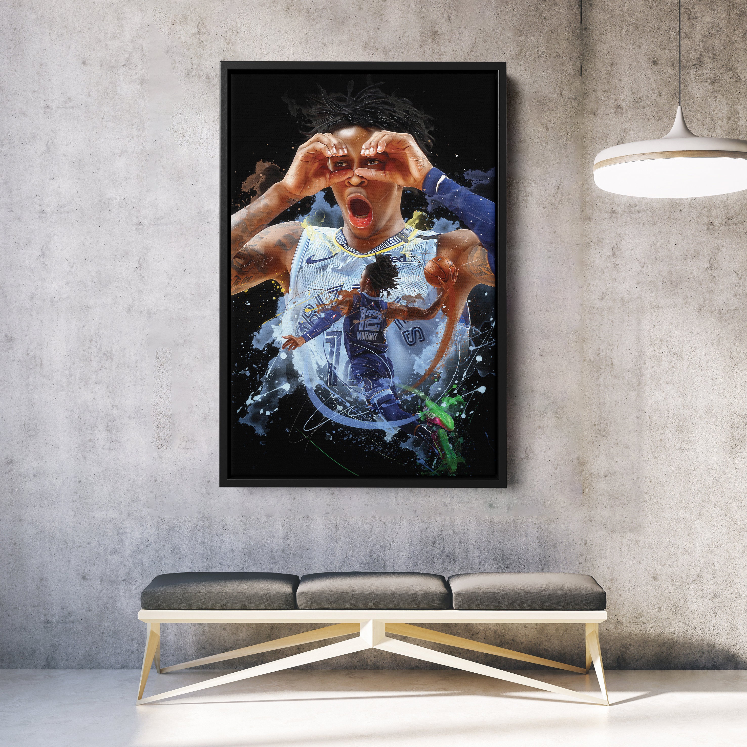 Ja Morant Poster Memphis Grizzlies NBA Artwork Framed Wall Art - Etsy