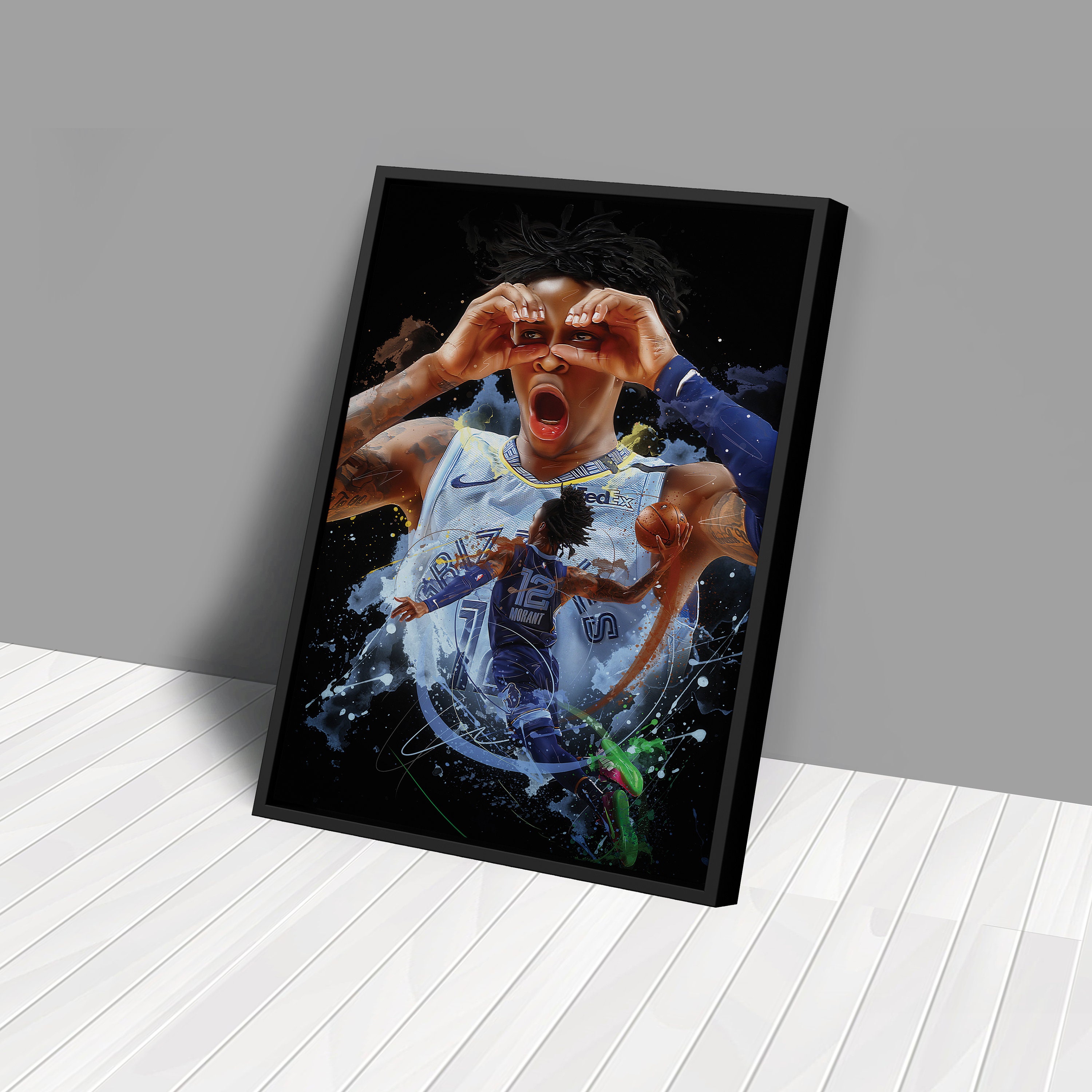 Ja Morant Poster Memphis Grizzlies NBA Artwork Framed Wall Art - Etsy