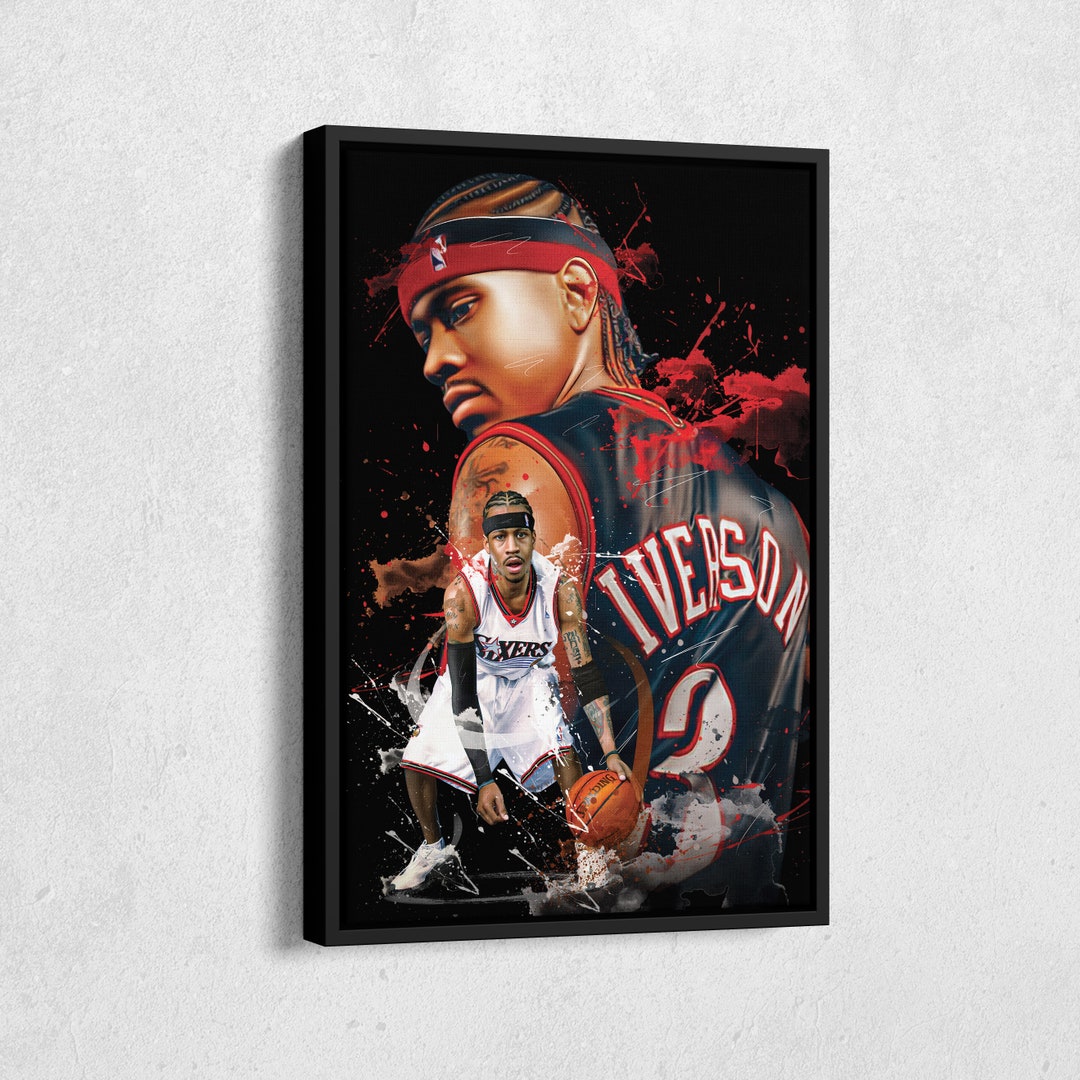 Allen Iverson Poster Philadelphia 76ers NBA Artwork Framed Wall Art ...
