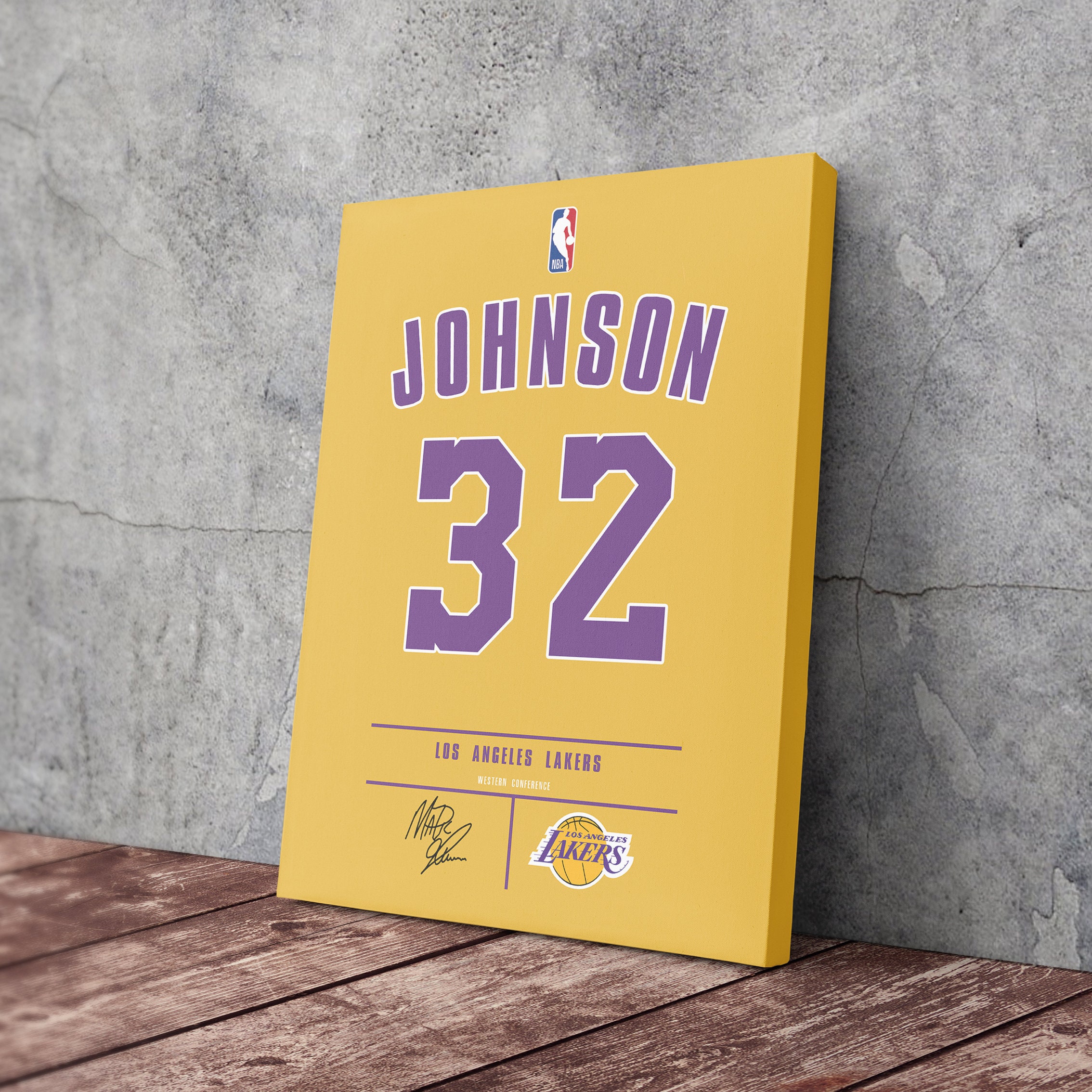 Magic Johnson Jersey Art Los Angeles Lakers NBA Wall Art Home - Etsy