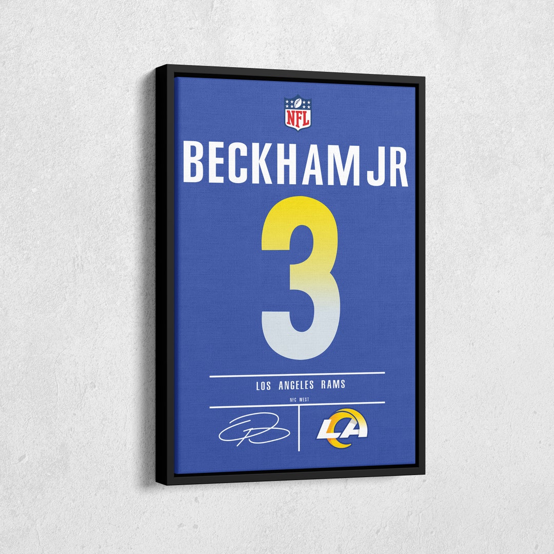 Odell Beckham Jr. Jersey Art Los Angeles Rams NFL Wall Art - Etsy