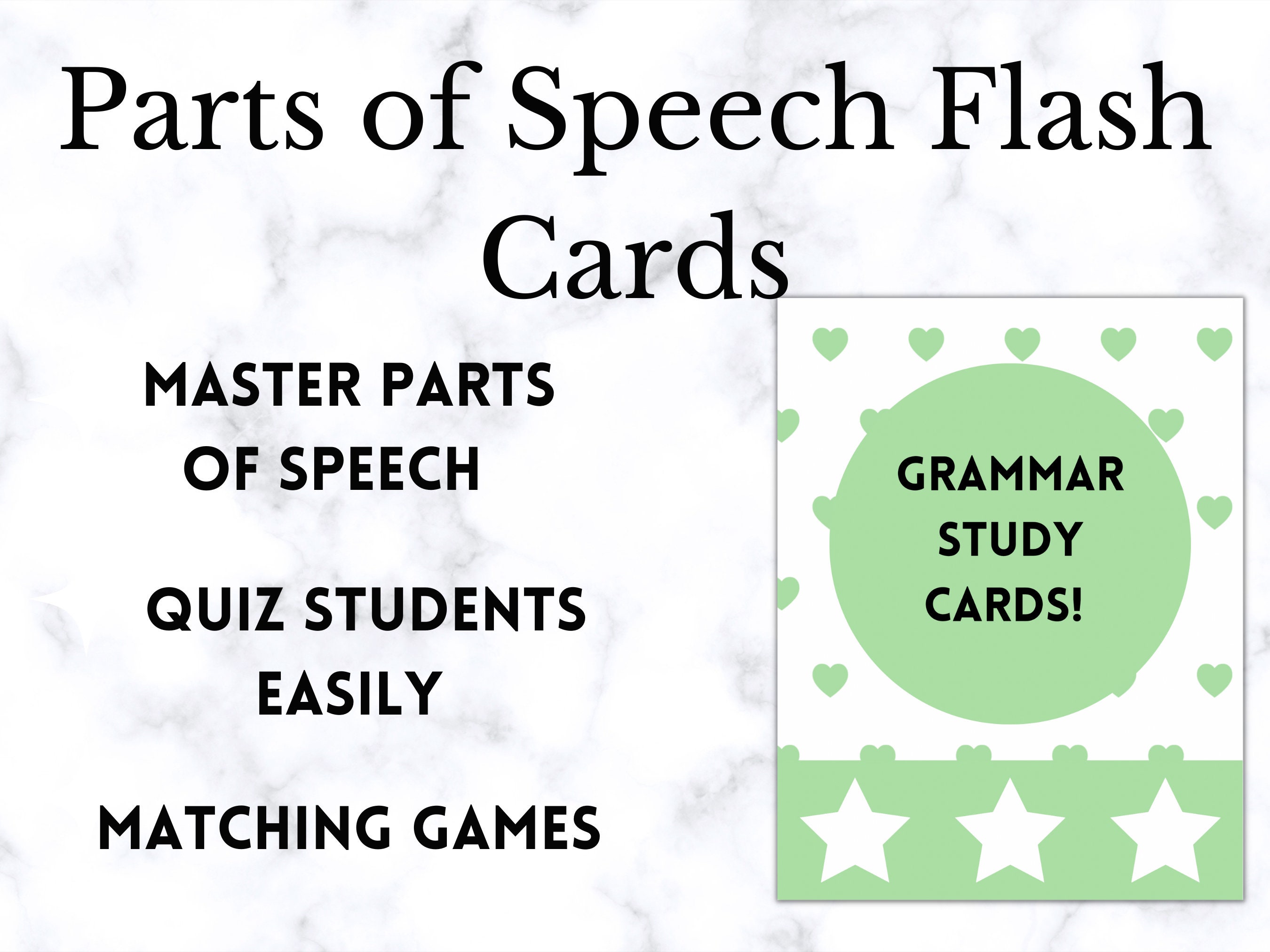 Homeschool Grammar Flash Cards Study Cards Grammar Memorization Grammar ...