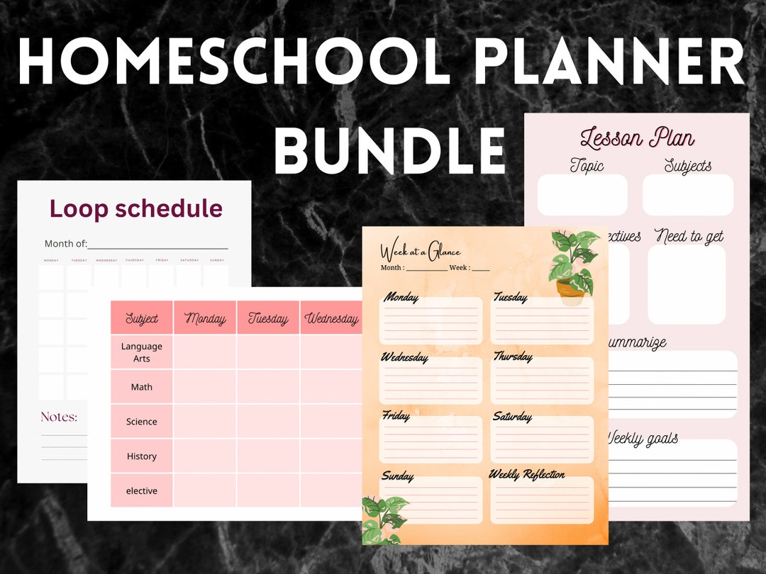 Home School Planner Bundle | Digital Planner | Printable Planner | Loop ...